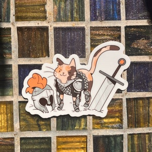 Knight Cat Sticker - Etsy