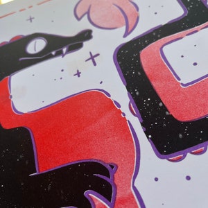 Black Dragon Risograph Print - Etsy