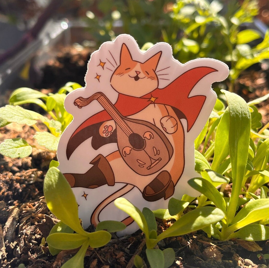 Bard Cat Sticker - Etsy