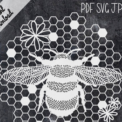 Bumble Bee & Honeycomb Mandala Papercutting Template - Etsy