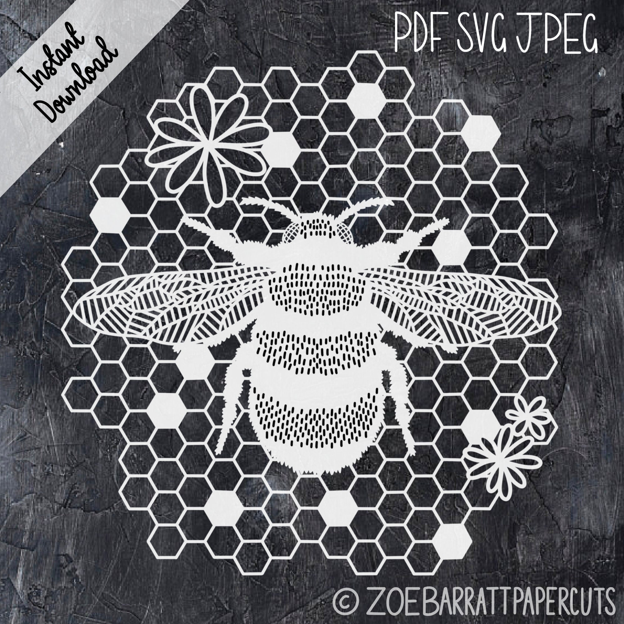 Bumble Bee & Honeycomb Mandala Papercutting Template - Papercut Pattern ...