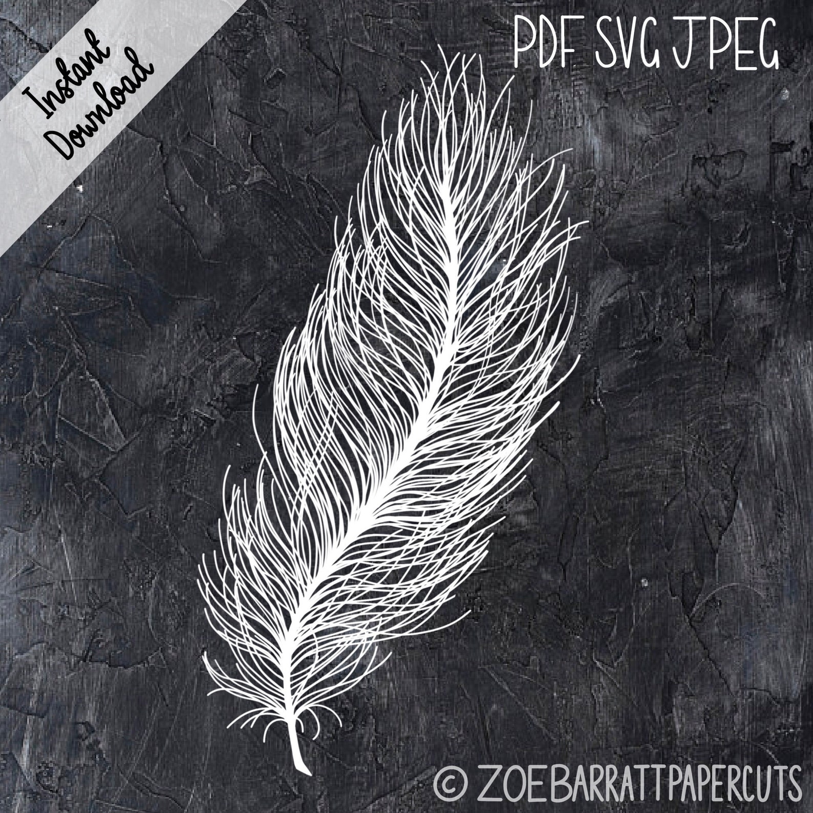 Feather Papercutting Template - Papercut Pattern - Digital Download ...