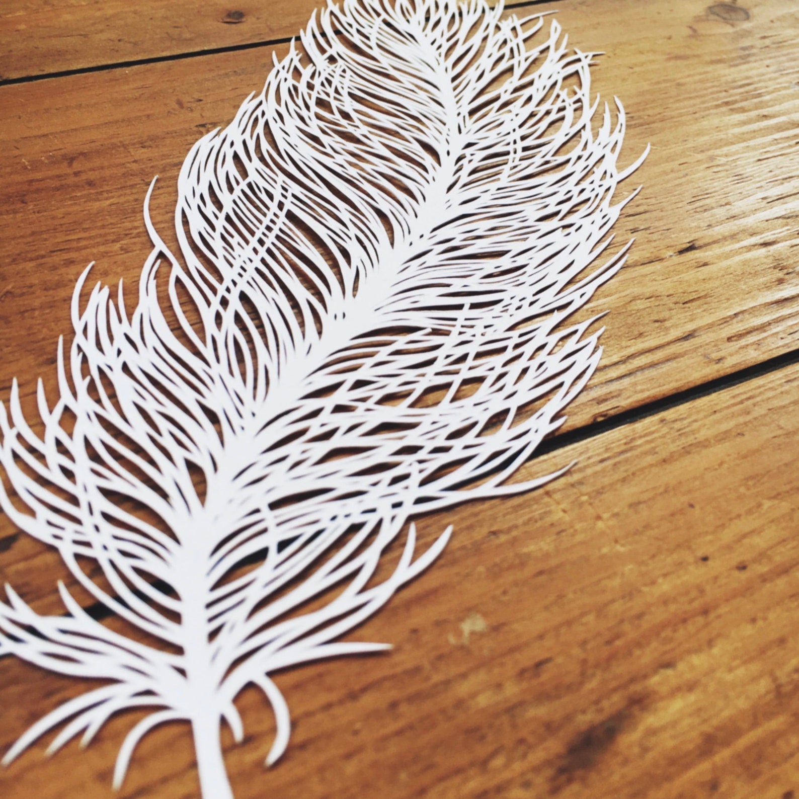 Feather Papercutting Template - Papercut Pattern - Digital Download ...