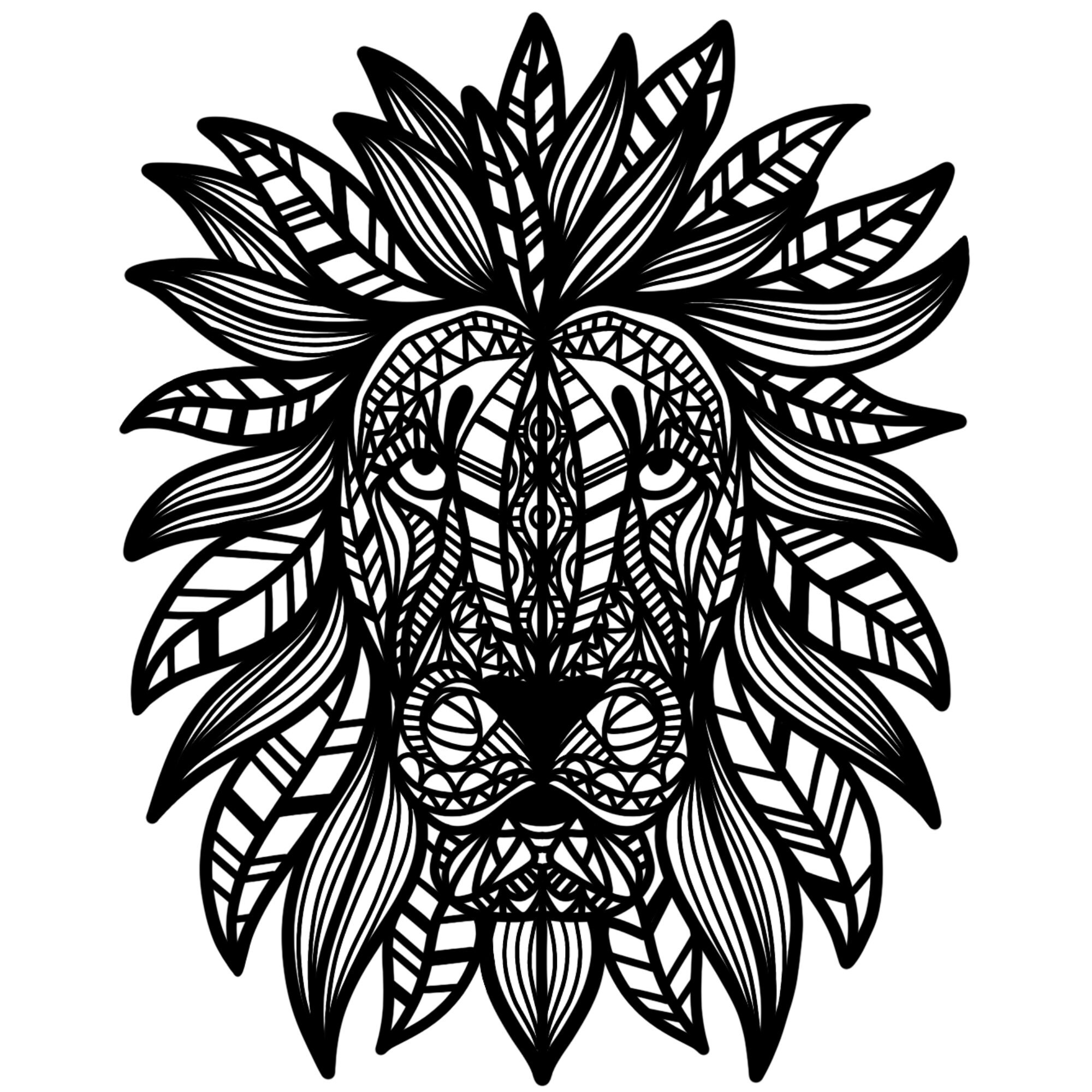 Lion Mandala Papercutting Template - Geometric - Papercut Pattern ...