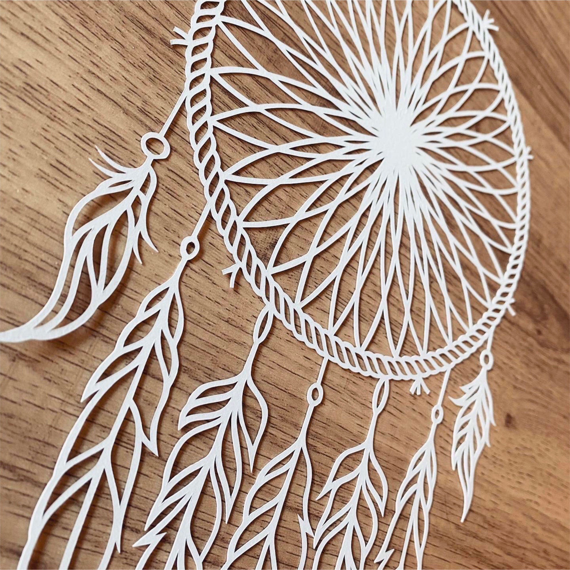 Dreamcatcher Feather Papercutting Template Papercut Pattern - Etsy