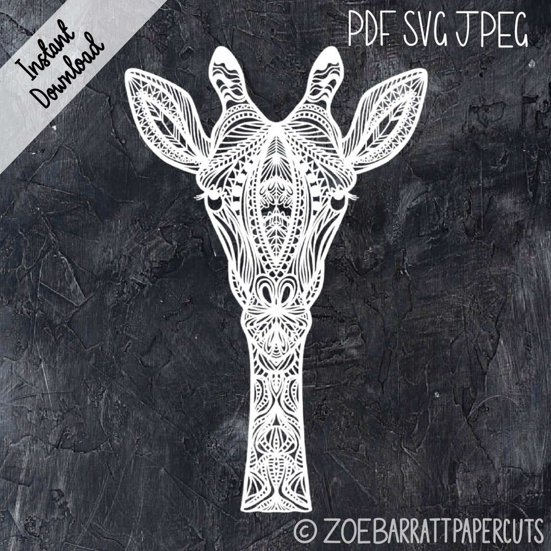 Giraffe Mandala Papercutting Template - Geometric - Papercut Pattern ...