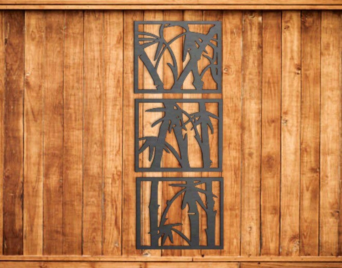 Bamboo Panel Trio 3 Metal Wall Art - Etsy