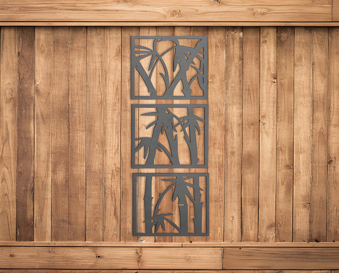 Bamboo Panel Trio (3) - Metal Wall Art - Etsy