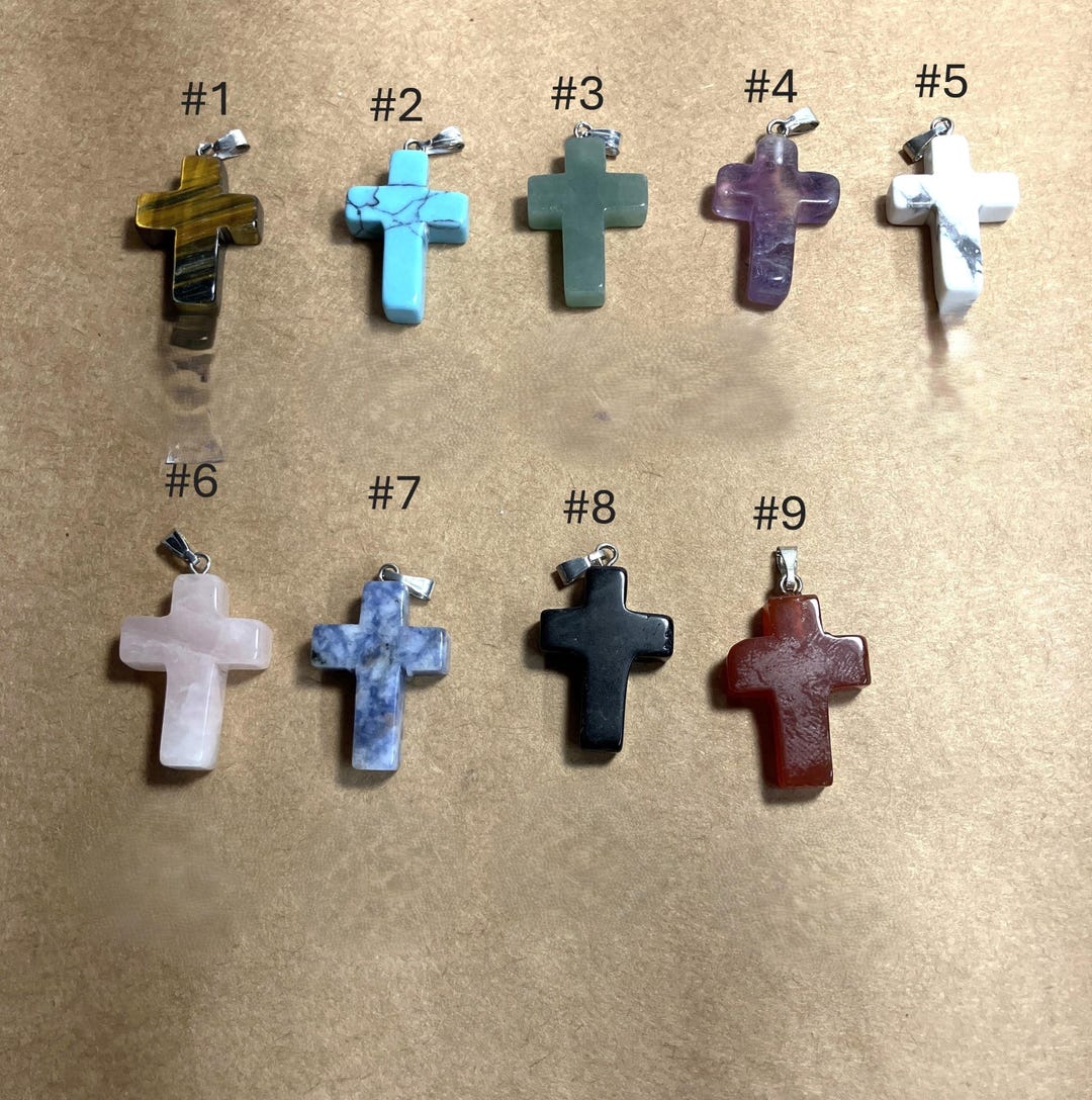 Gemstone Crosses 9 Assorted Stones - Etsy