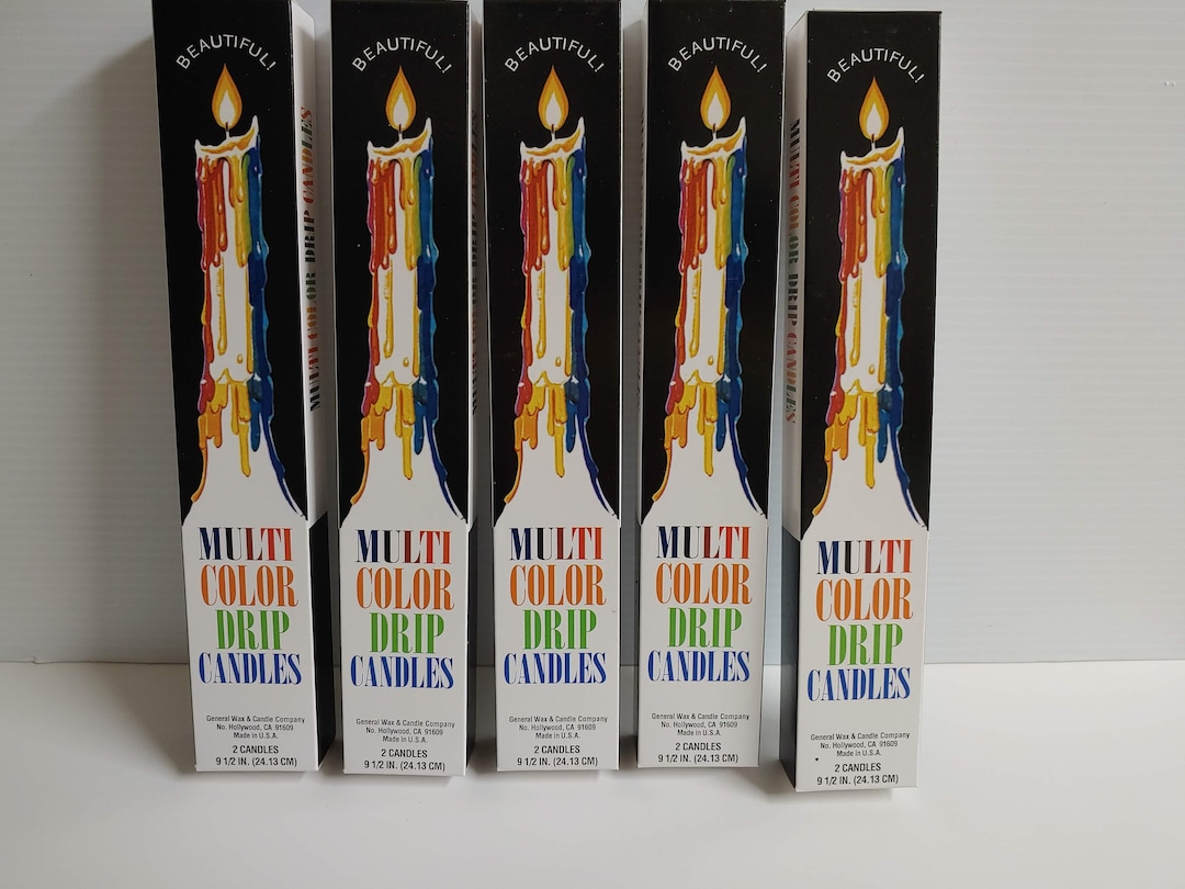 Multi Color Drip Candles - Etsy