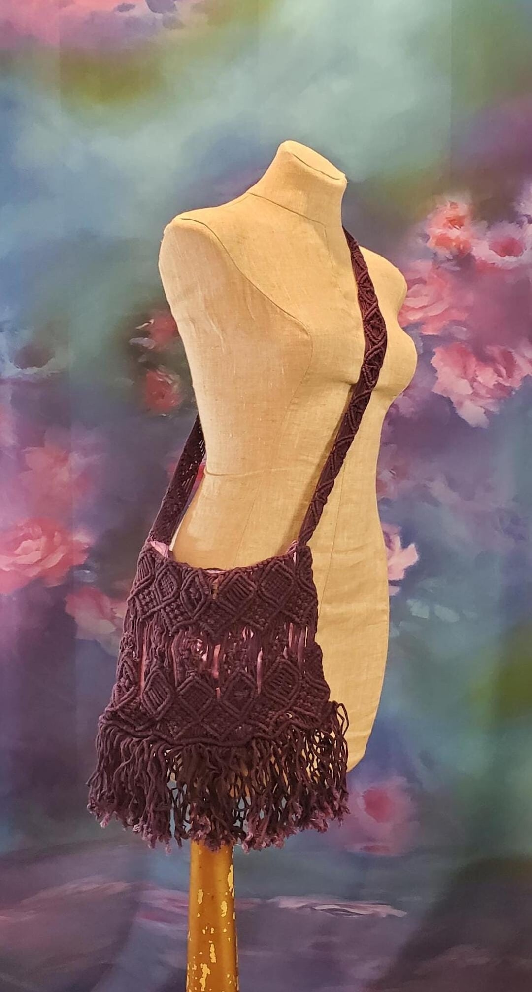 Purple Macrame Earthbound Purse With Fringe - Etsy