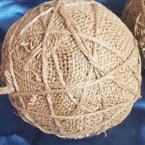 Set of Two Burlap Ball Ornaments - Etsy