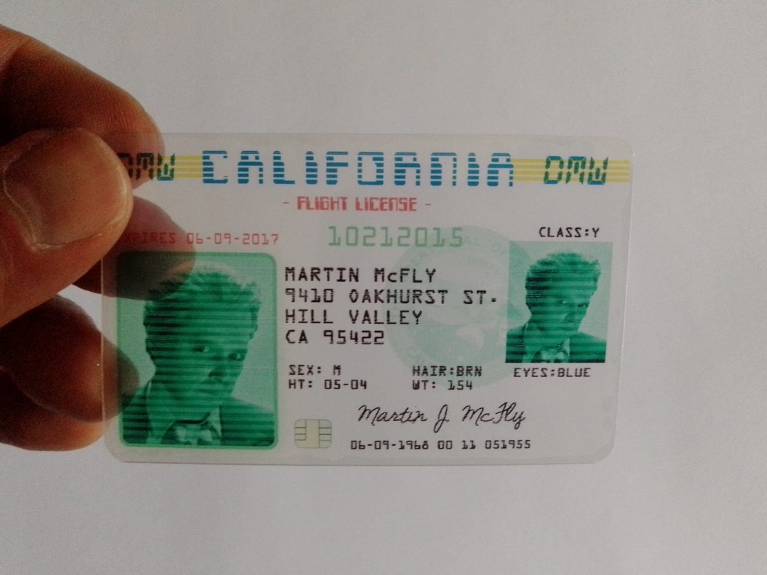 Marty Mcfly 2015 Driving and Flying License Prop Home Made - Etsy