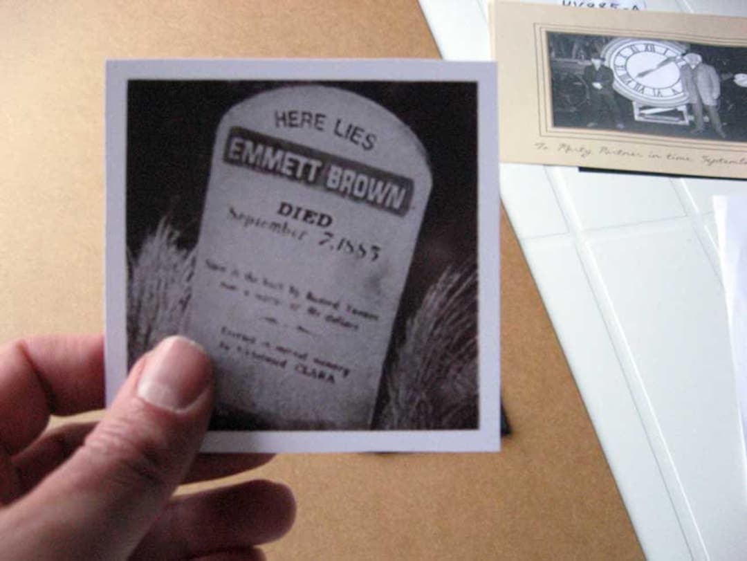 6x6 Photo Set Gravestone Doc Brown Back to the Future 3 Prop Replica ...