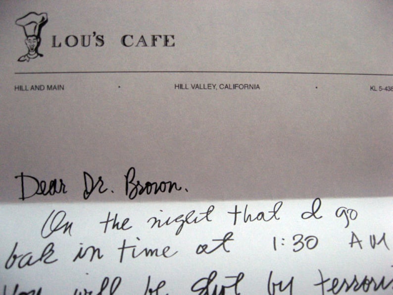 Marty's Letter to Doc, Complete Set. Back to the Future 1 Prop Replica ...