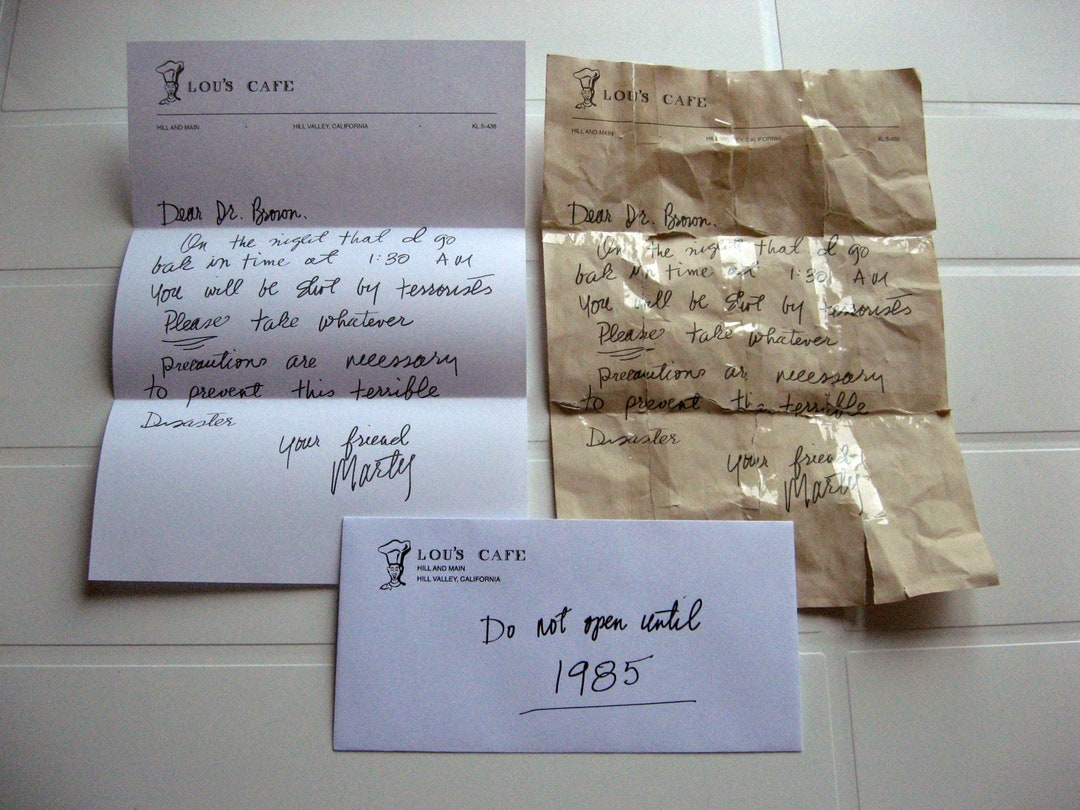 Marty's Letter to Doc, Complete Set. Back to the Future 1 Prop Replica ...