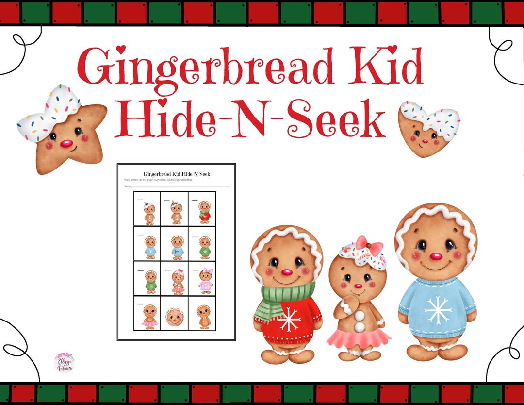 Gingerbread Kid Hide and Seek - Etsy
