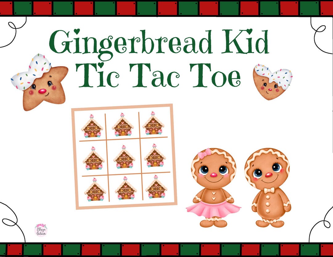Gingerbread Kid Tic Tac Toe - Etsy