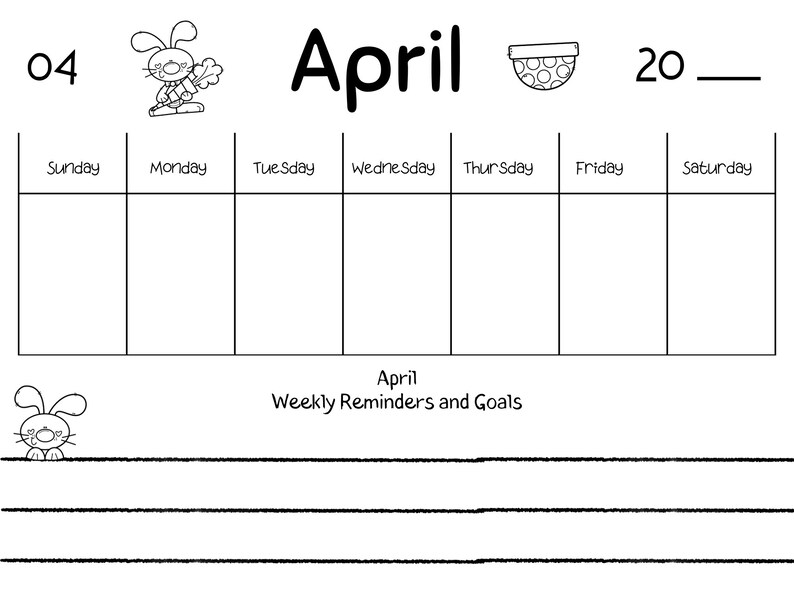 April Calendar Numbers & Organizers - Etsy