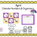 April Calendar Numbers & Organizers - Etsy