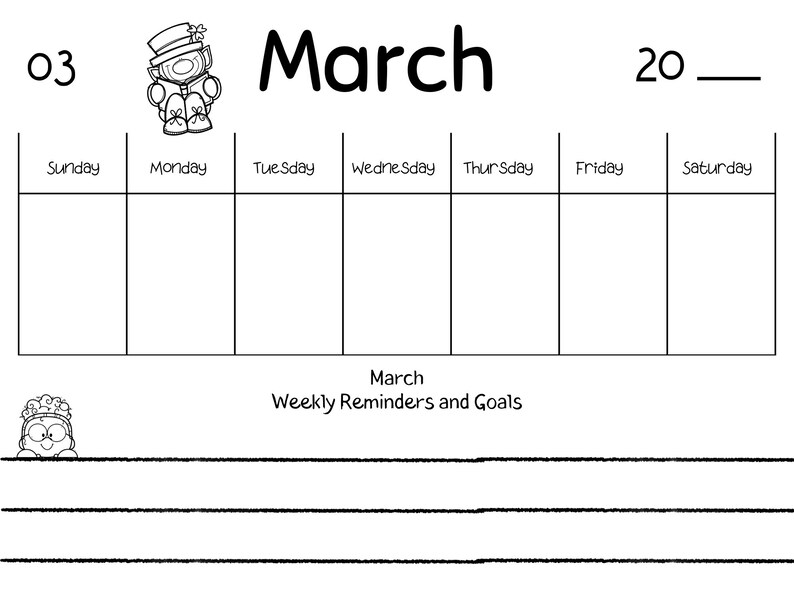 March Calendar Numbers & Organizers - Etsy
