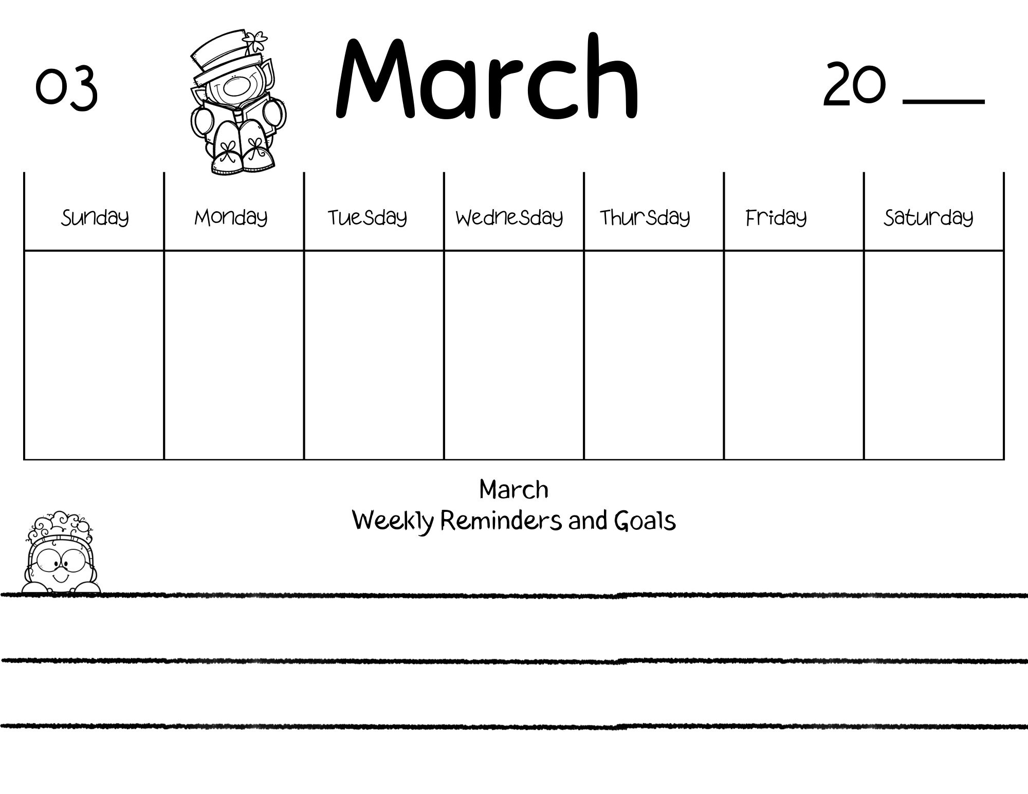 March Calendar Numbers & Organizers - Etsy
