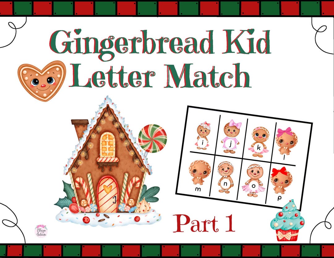 Gingerbread Kid Letter Match Part 1 - Etsy