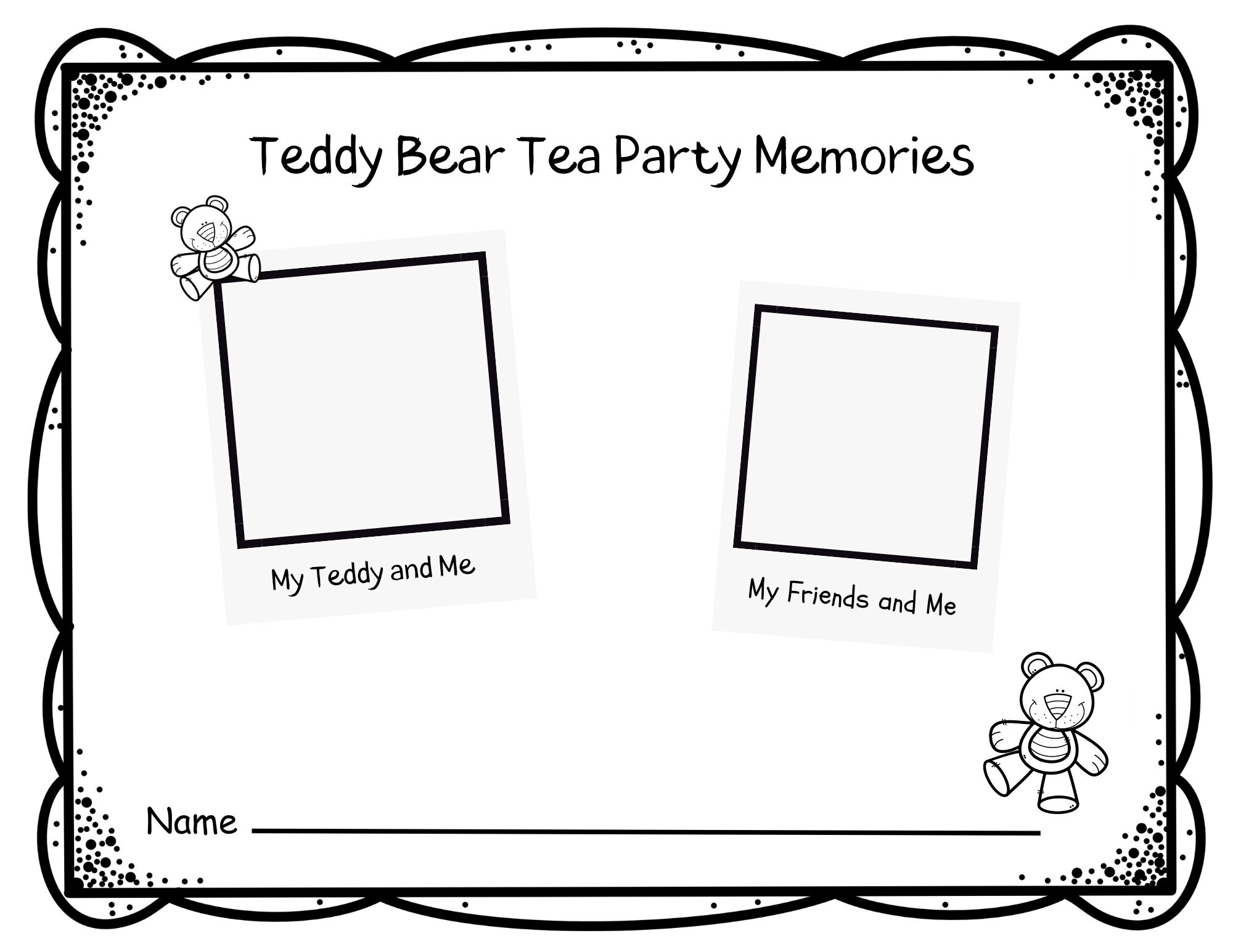 Teddy Bear Tea Party Worksheets, Rhyming Cards, Number 1-10 Puzzle - Etsy