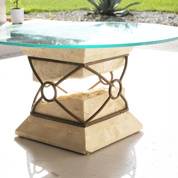 Stone and Glass Coffee Table - Etsy