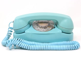 Vintage Princess Phone Aqua Rotary Dial Retro Prop - Etsy