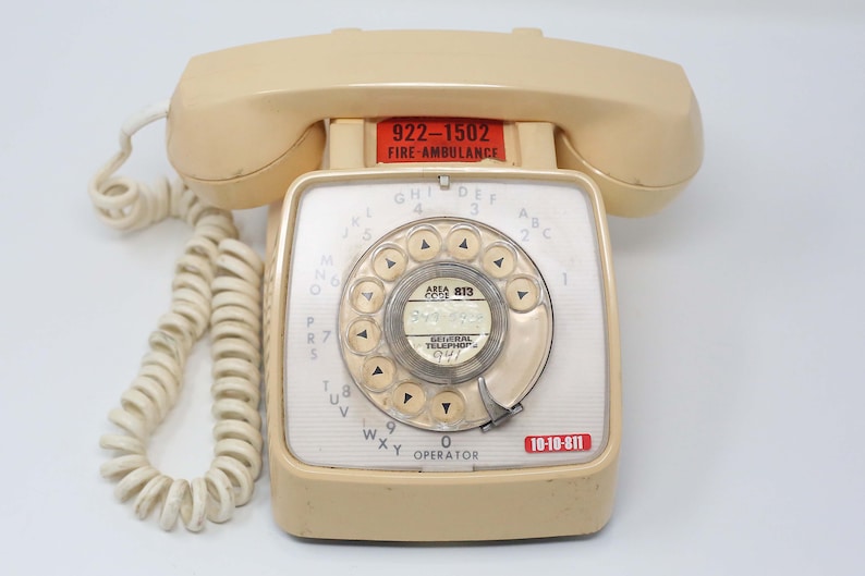 1983 Beige Rotary Telephone - Etsy