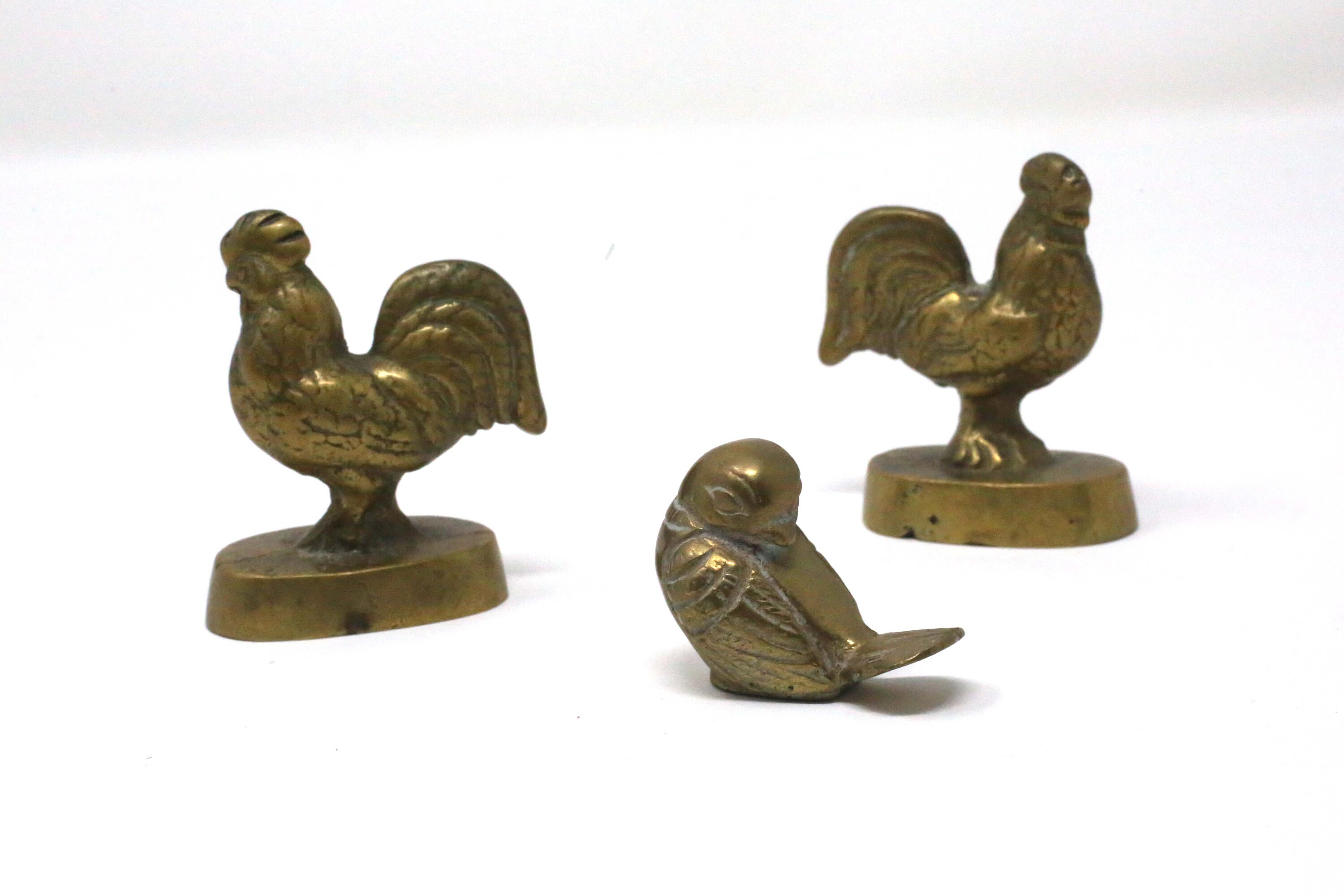 Vintage Brass Chickens and Bird Figures - Etsy