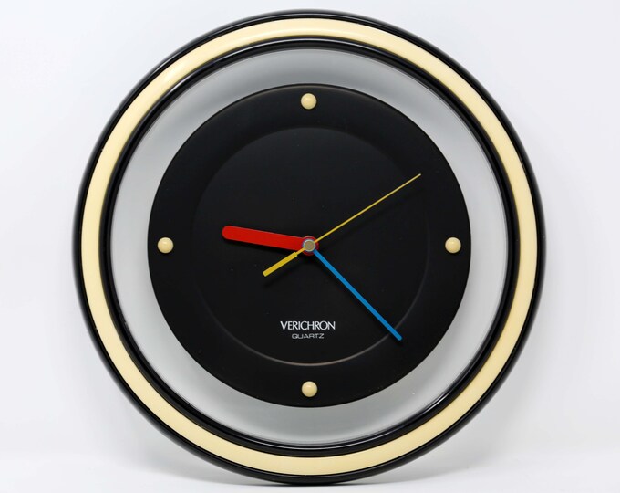 1980's Postmodern Wall Clock by Verichron - Etsy