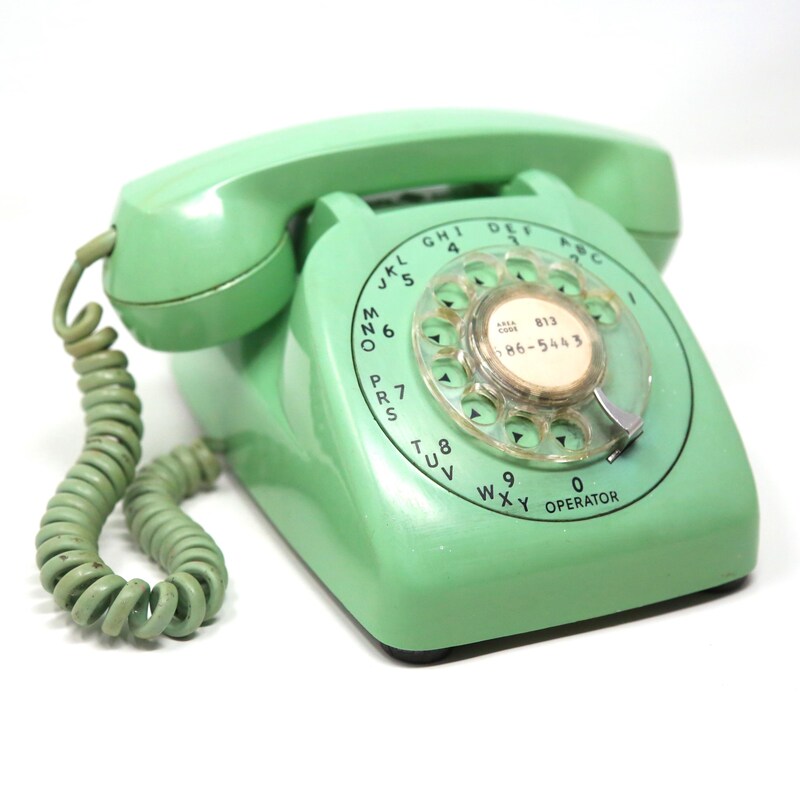 Green Rotary Phone - Etsy