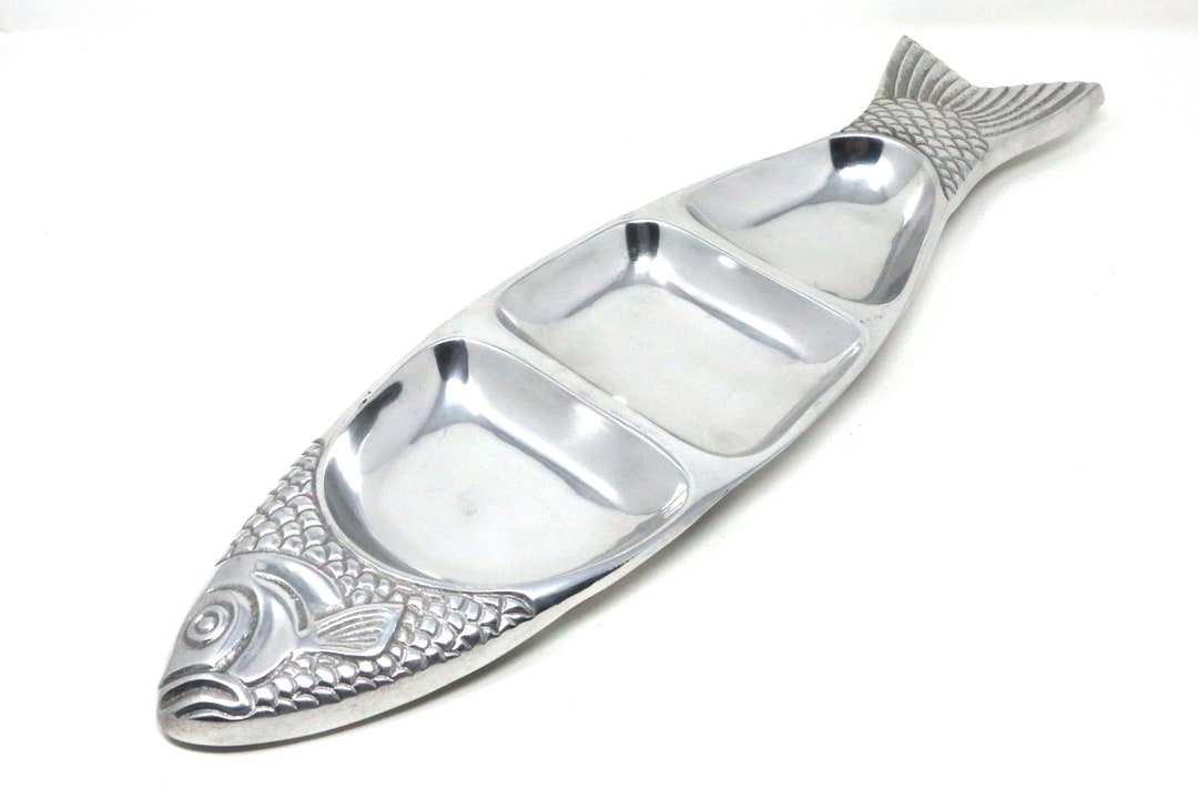Vintage Large Silver Metal Fish Platter by IHI India - Etsy