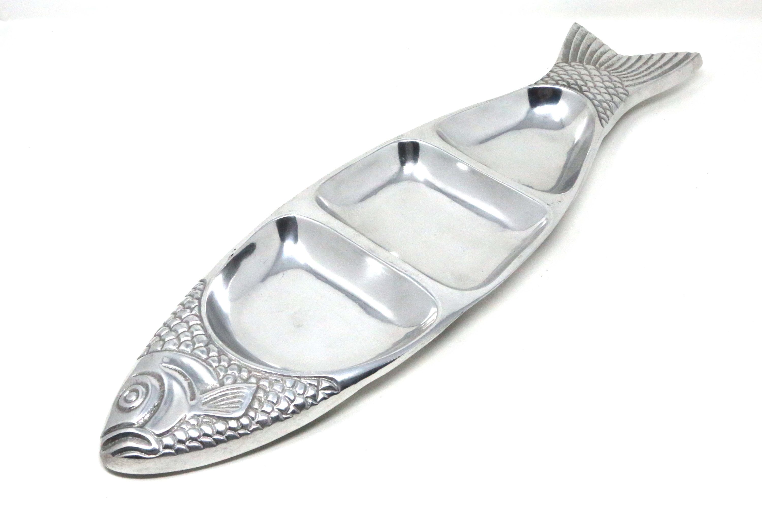 Vintage Large Silver Metal Fish Platter by IHI India - Etsy