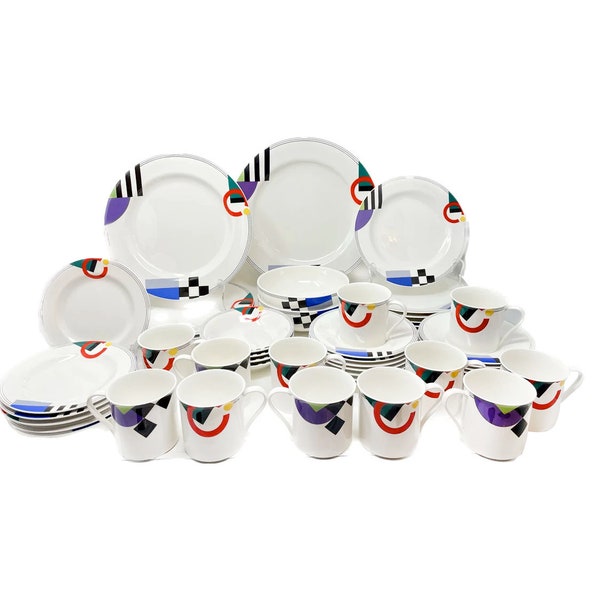 Black and White Geometric Dinnerware - Etsy