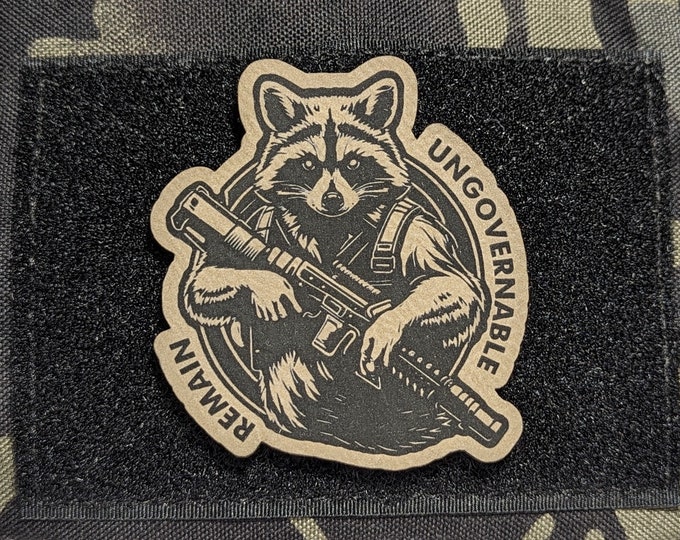 Remain Ungovernable Morale Patch, Raccoon W/ Rifle Patch, Anti ...