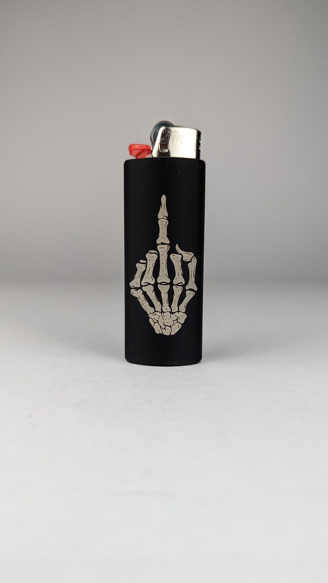 Skeleton Middle Finger Bic Lighter Case (case Only) 3D Printed, Laser ...