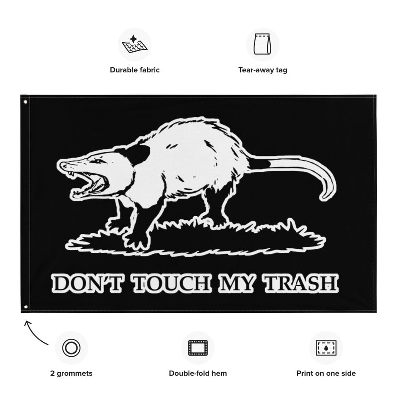 Don't Touch My Trash Flag Angry Possum Gadsden Flag - Etsy