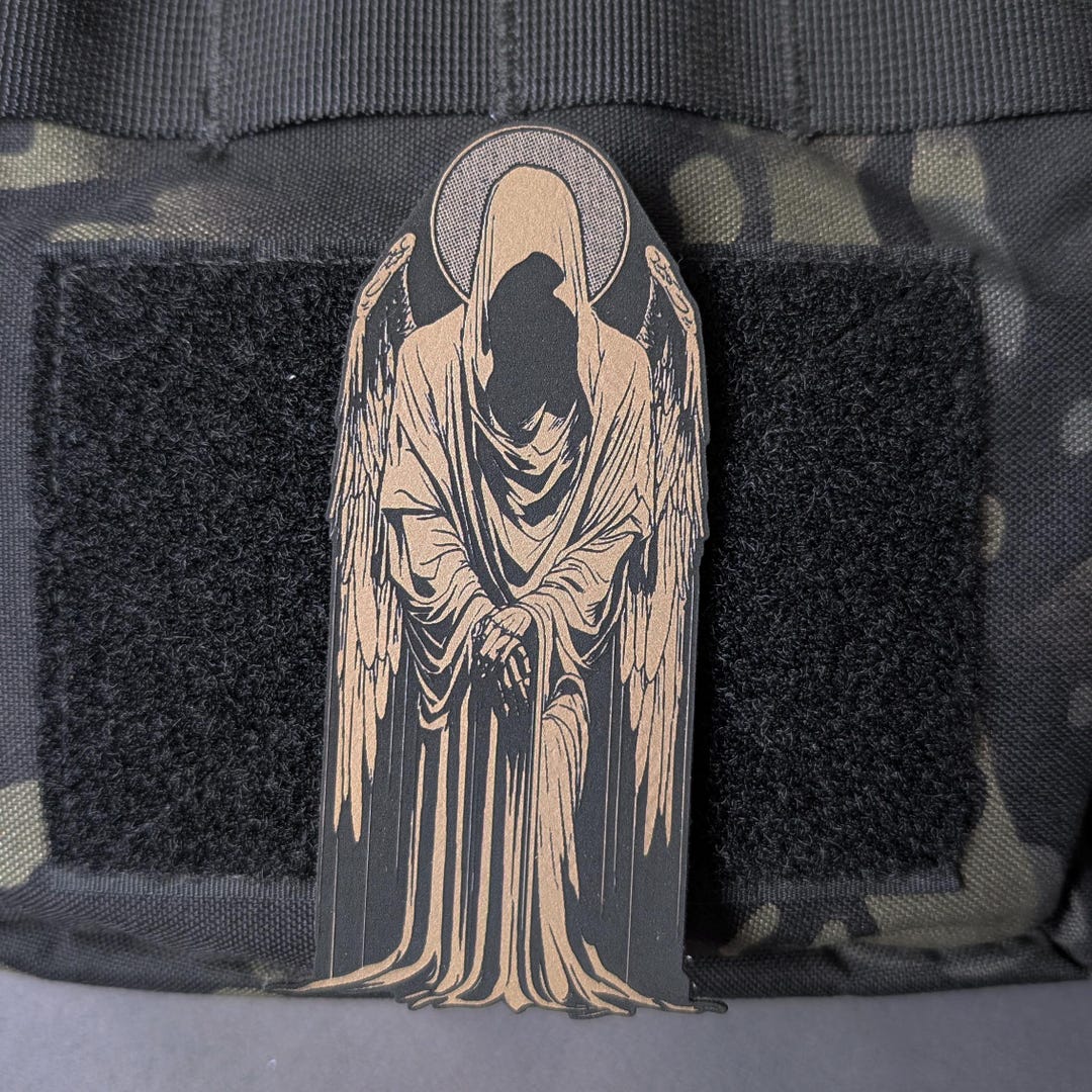 Angel of Death Morale Patch – Laser Engraved Leatherette Hook & Loop - Etsy