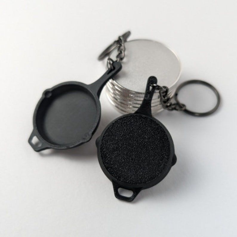 3D Printed Cast Iron Pan Keychain: Laser Marked Designs - Etsy