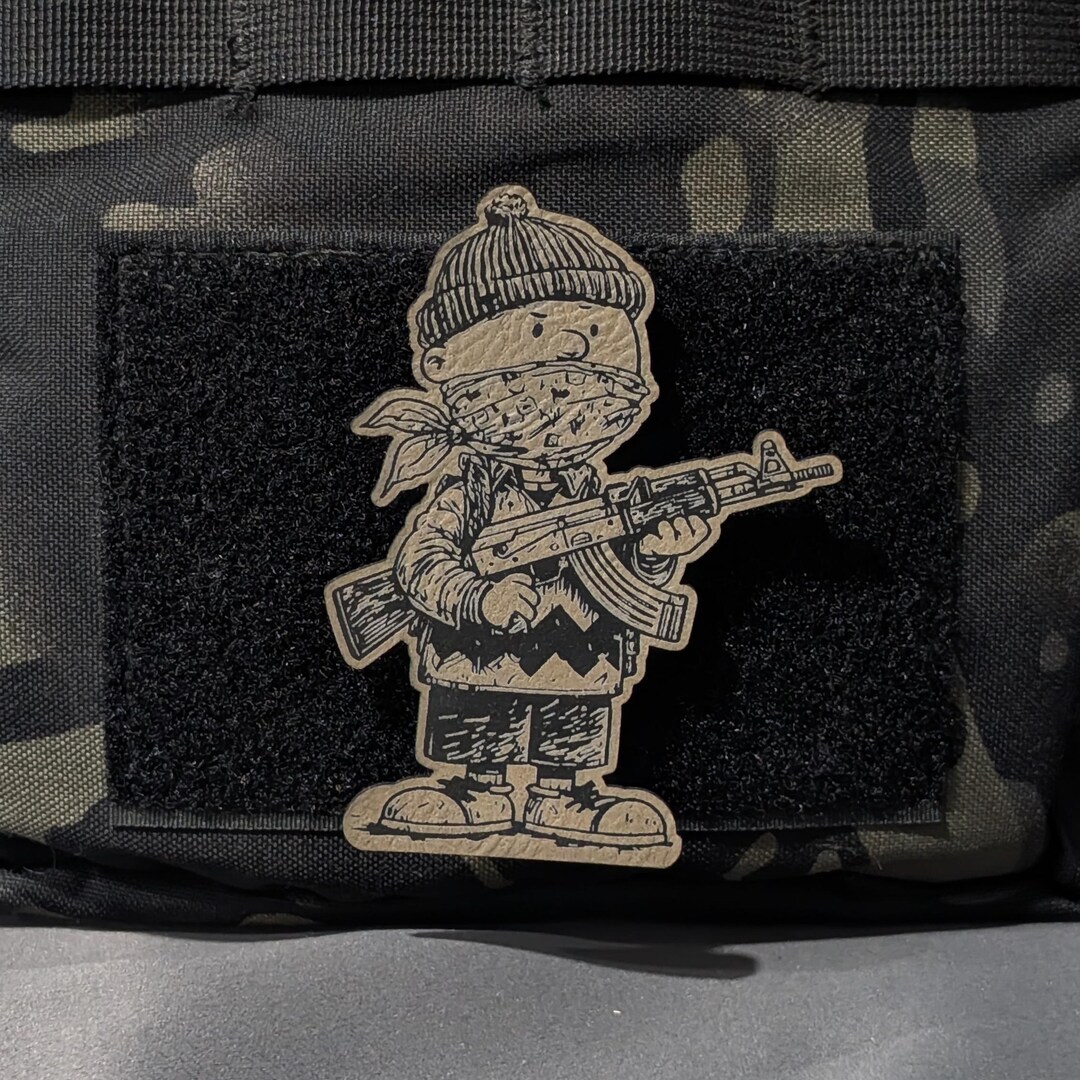 Cartoon Kid AK Morale Patch: Laser Engraved Leatherette Tactical Gear ...