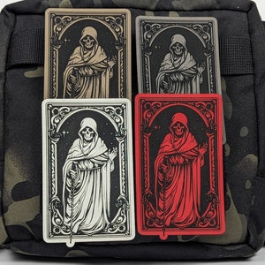 Death Tarot Morale Patch , Skeleton With Walking Staff Patch, Mid-evil ...