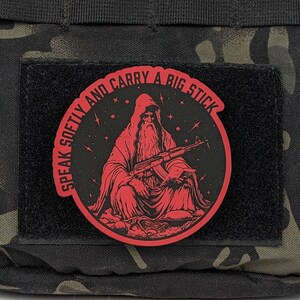 AK Wizard Morale Patch: Speak Softly, Tactical Hat Hook and Loop Patch ...