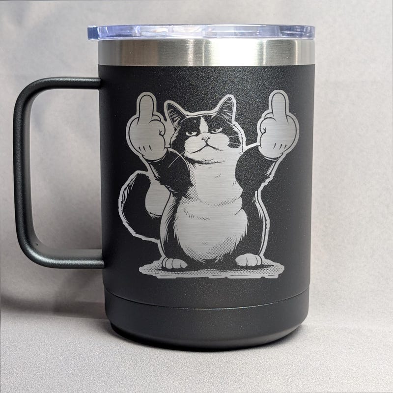 Middle Finger Cat - Etsy