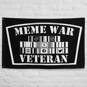 Meme War Vet Flag, Social Media Meme Campaign, Black and White Room ...