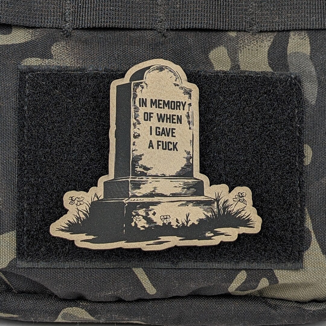 In Memory of Morale Patch: Grave Stone Tactical Hook and Loop Patch - Etsy