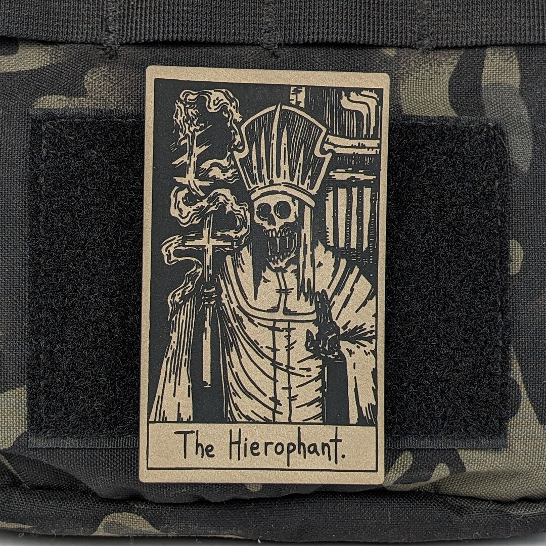 The Hierophant Morale Patch: Vintage Tarot Card, Tactical Hook and Loop ...