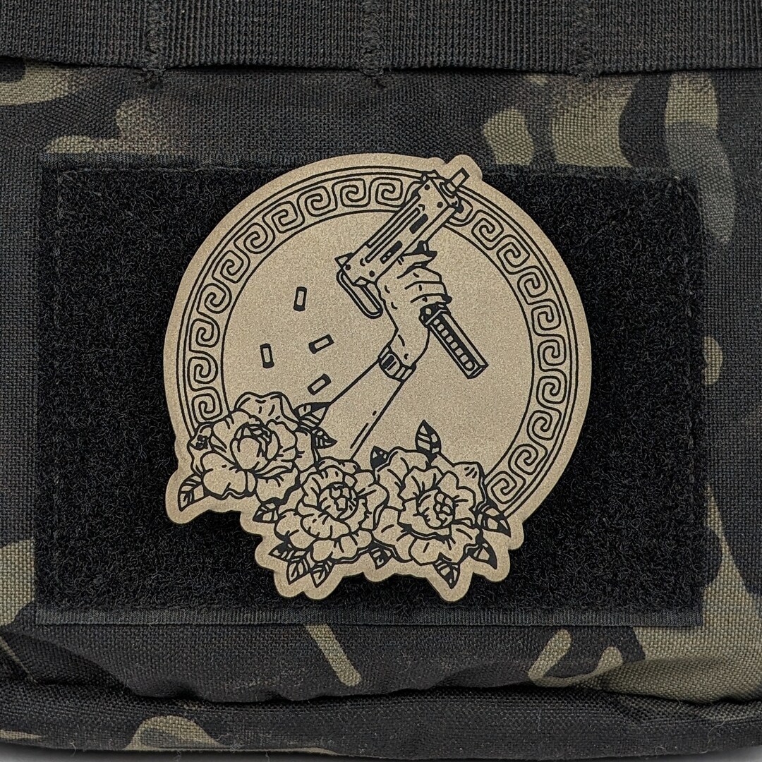 Mac11 and Roses Morale Patch, Art Deco, Greek Morale Patch, Mac11 Patch ...